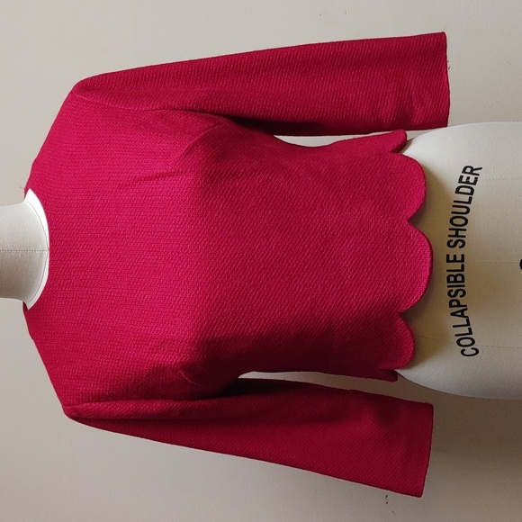 Vintage | Tops | Oxblood Wool Scalloped Hem 34 Sleeve Mitzi Morgan ...